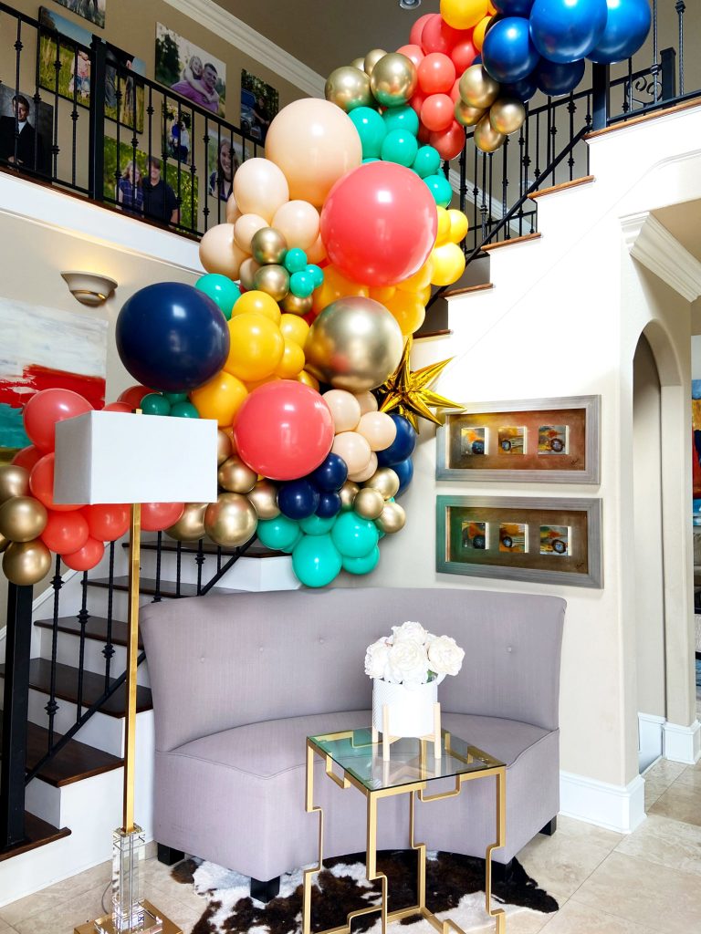 Staircase | Staircase Balloon Arch Event Decor | Just Peachy